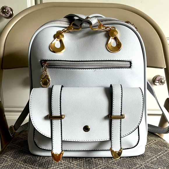 Bags | Miniature Grey Purse Backpack | Poshmark